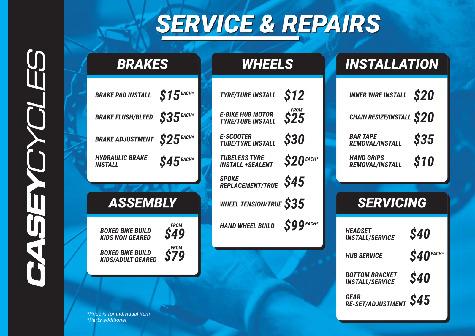 Bicycle Servicing & Repairs | Book Your Bike In Today At Casey Cycles